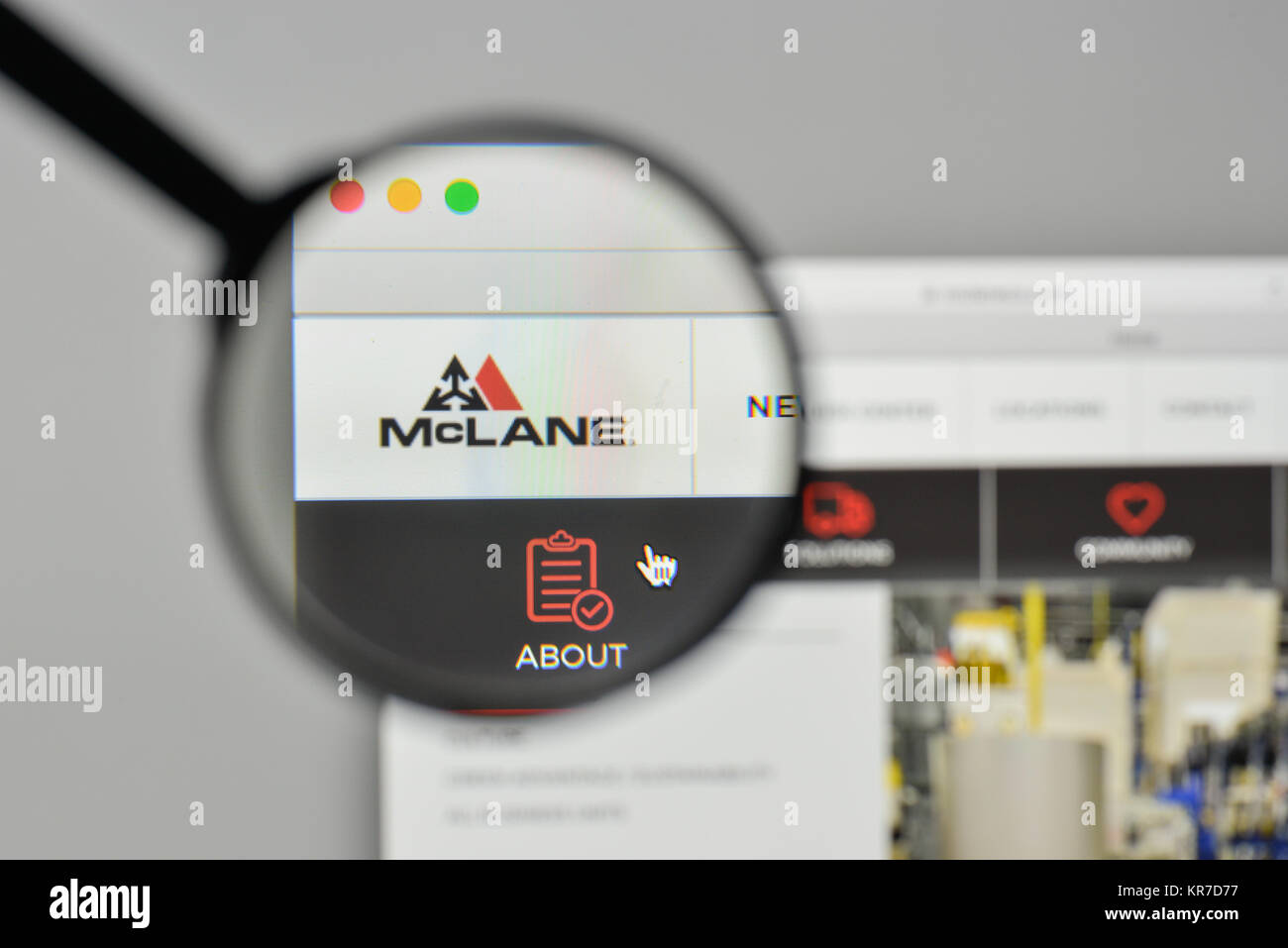 Milan, Italy - November 1, 2017: Mclane Company logo on the website ...