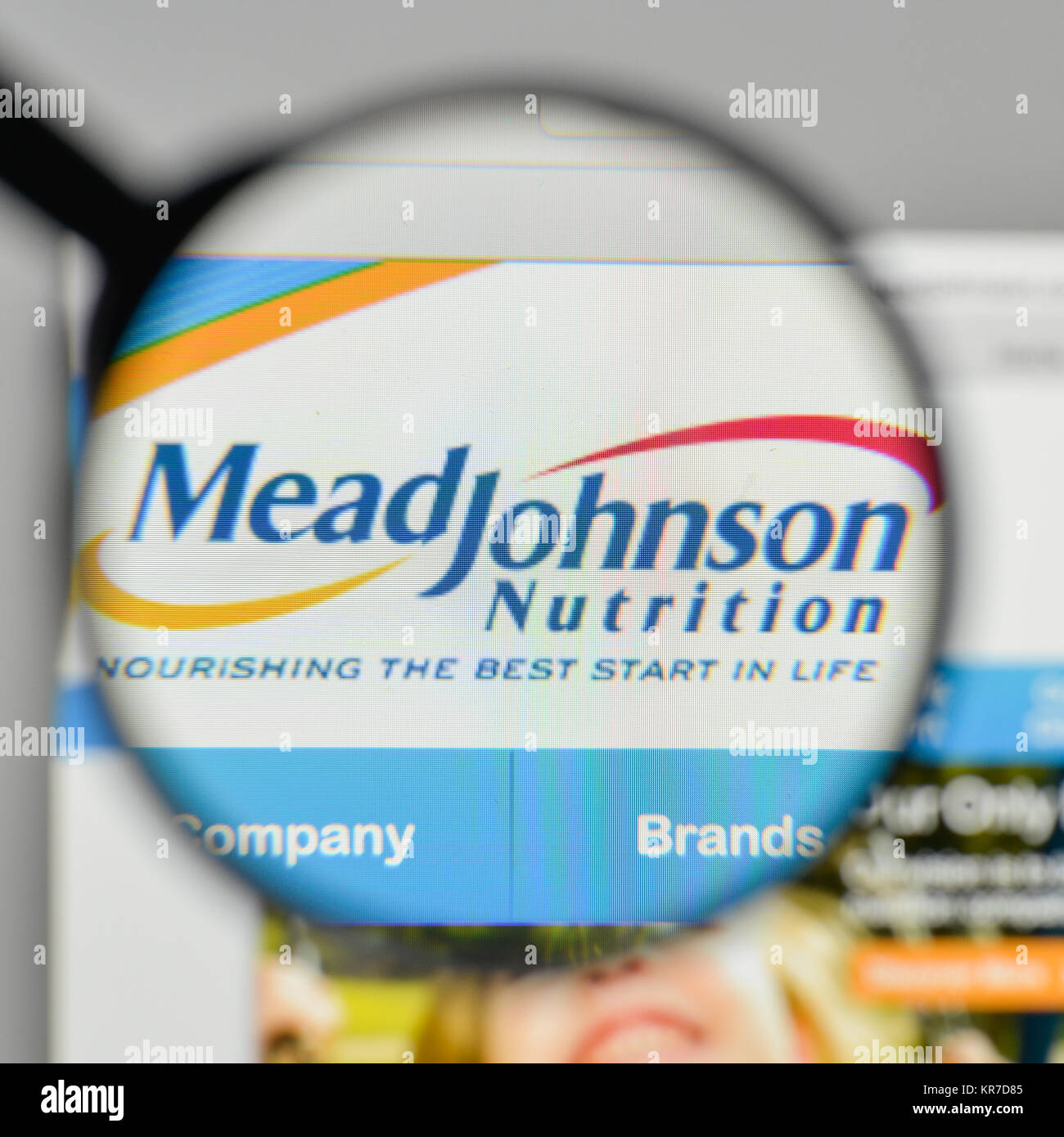 Milan, Italy - November 1, 2017: Mead Johnson Nutrition logo on the ...