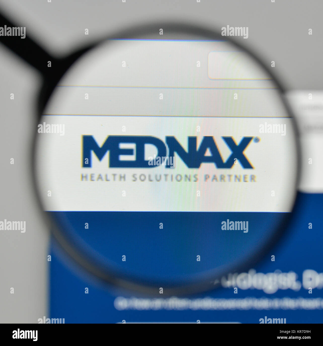 Milan, Italy - November 1, 2017: Mednax logo on the website homepage ...