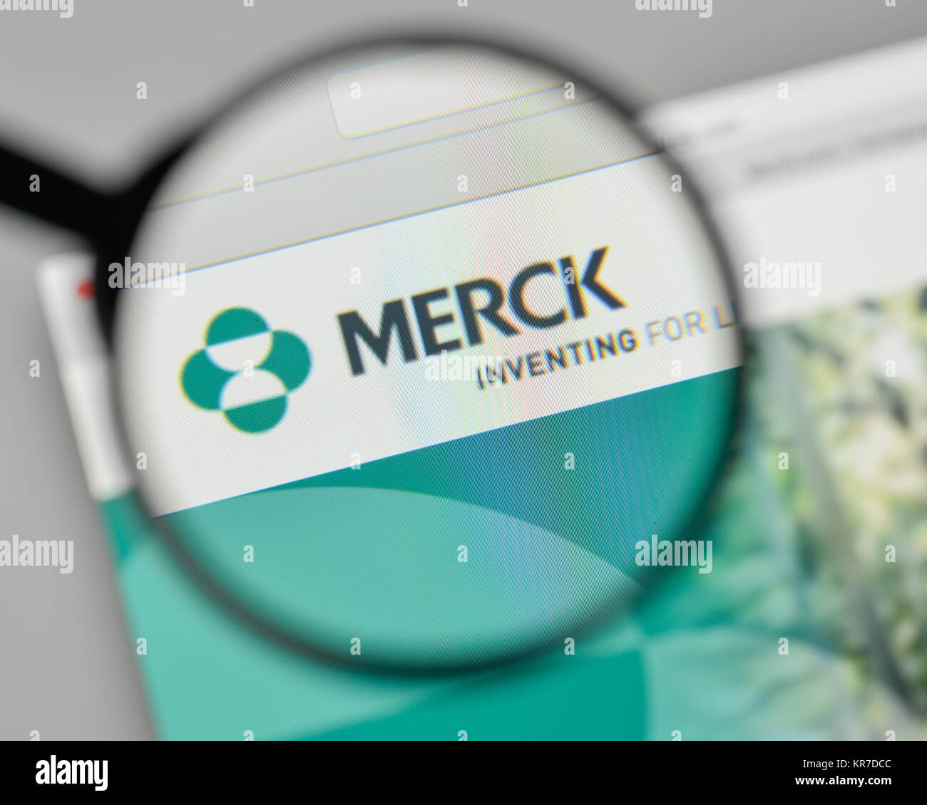 Milan, Italy - November 1, 2017: Merck & Co Inc logo on the website ...