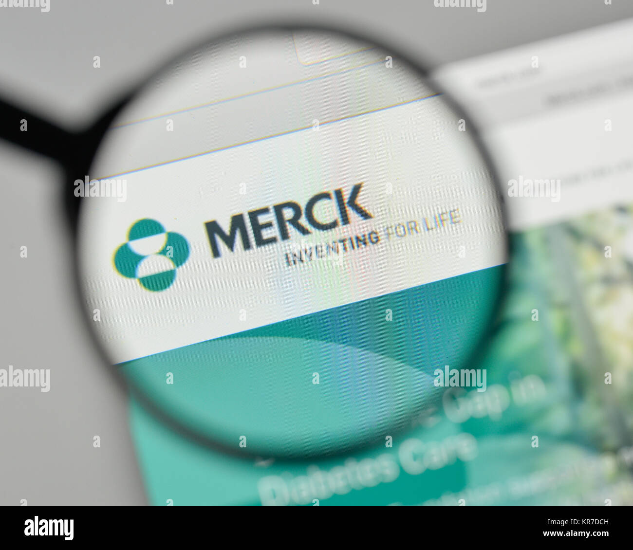 Milan, Italy - November 1, 2017: Merck & Co Inc logo on the website ...