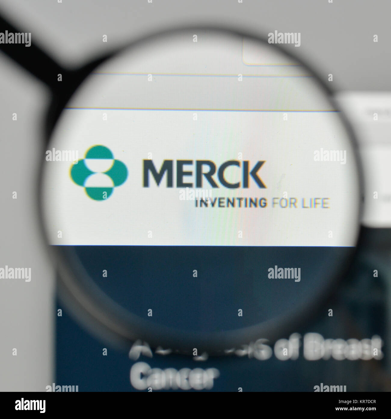 Milan, Italy - November 1, 2017: Merck & Co Inc logo on the website ...