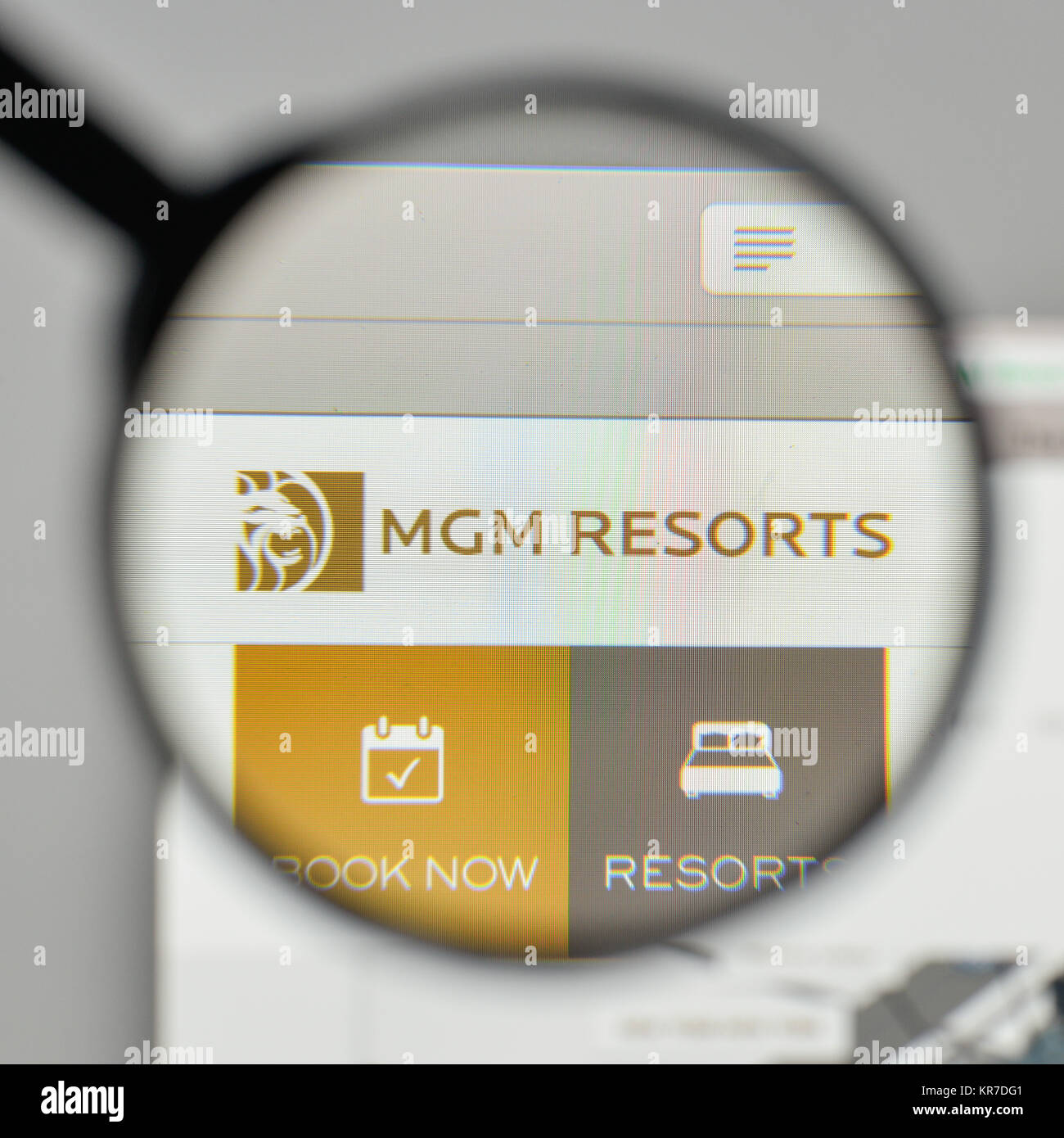 Milan, Italy - November 1, 2017: MGM Resorts International logo on the website homepage Stock ...