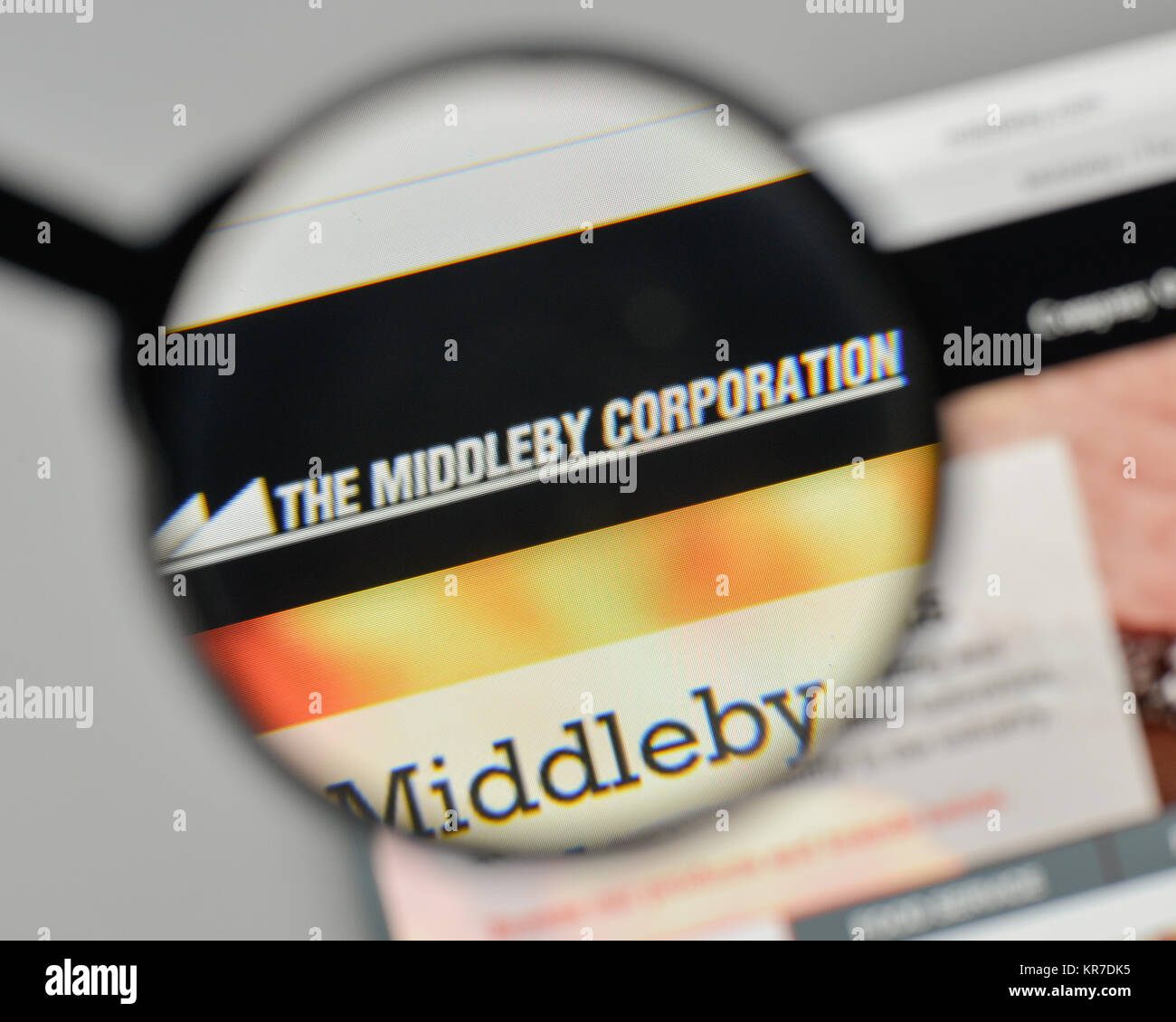 Milan, Italy - November 1, 2017: Middleby logo on the website homepage ...