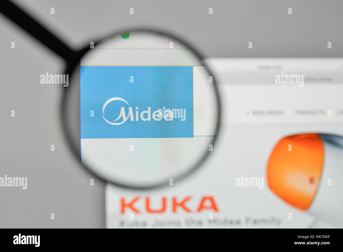 Milan, Italy - November 1, 2017: Midea Group logo on the website ...