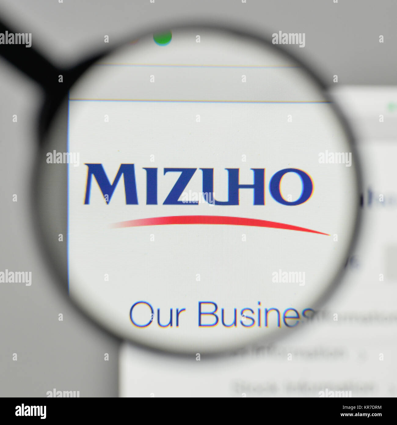 Milan, Italy - November 1, 2017: Mizuho Financial Group logo on the ...