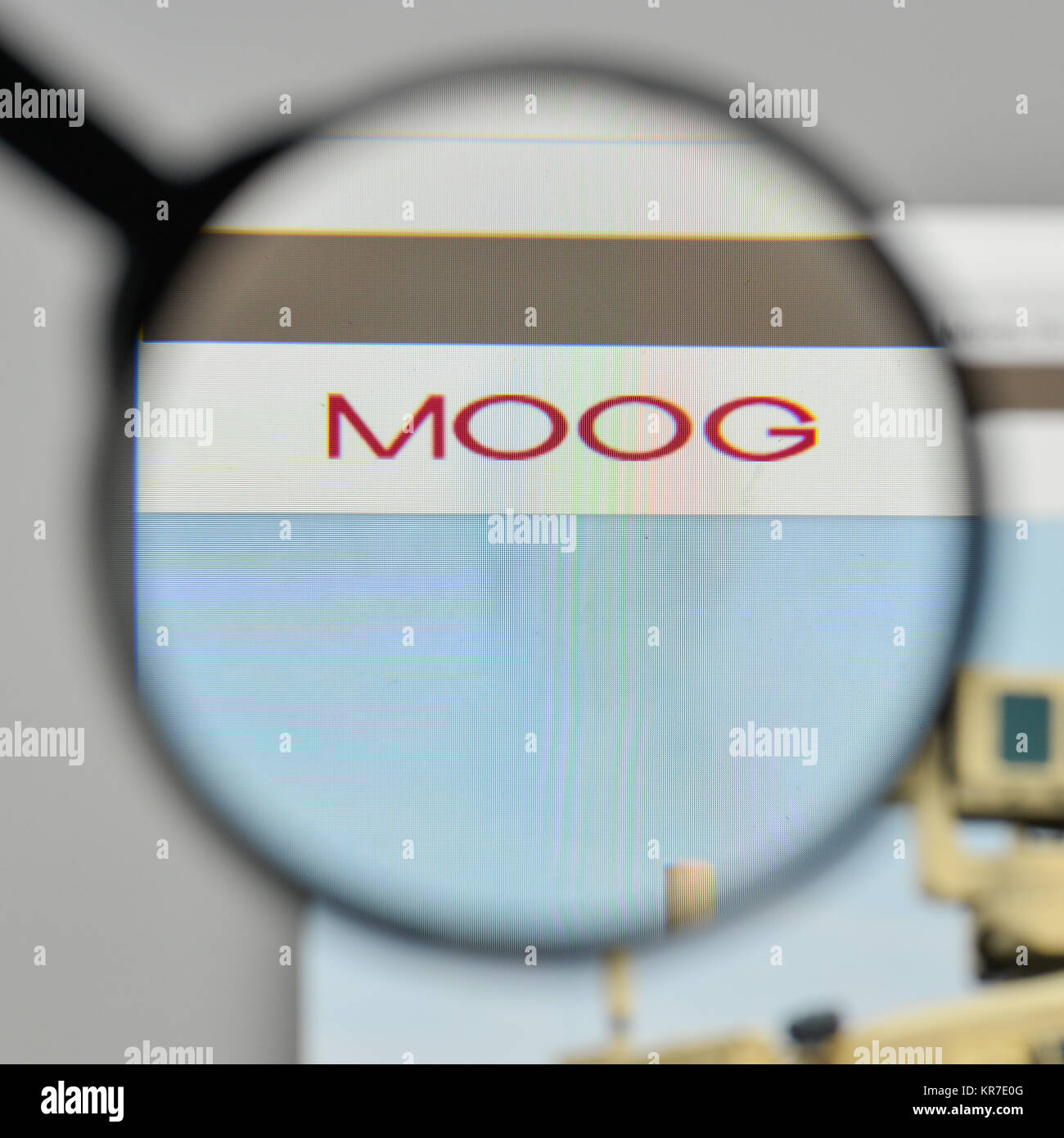 Milan, Italy - November 1, 2017: Moog logo on the website homepage ...