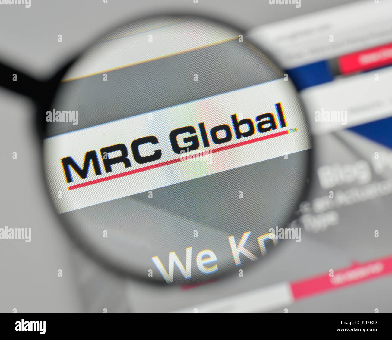 Milan, Italy - November 1, 2017: MRC Global logo on the website ...