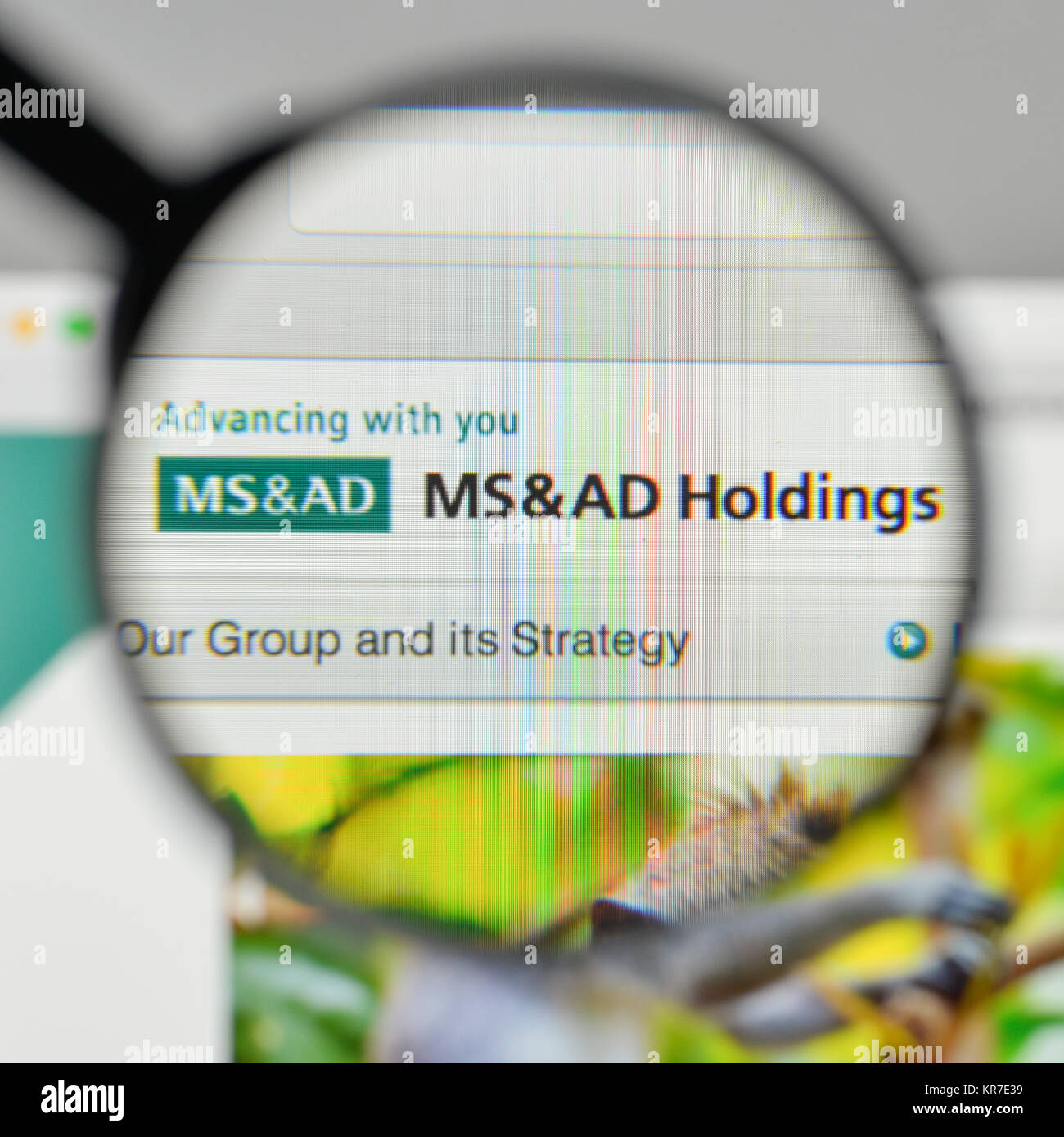 Milan, Italy - November 1, 2017: MS & AD Insurance Group Holdings logo ...