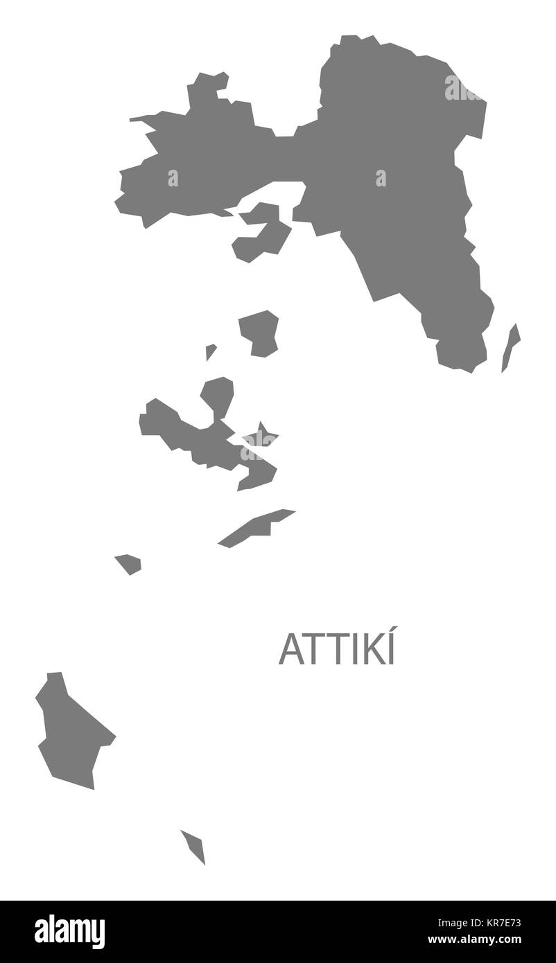 Attiki Greece Map grey Stock Photo - Alamy