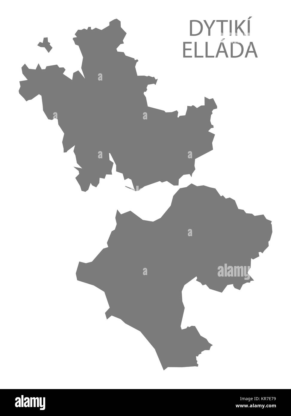 Dytiki Ellada Greece Map grey Stock Photo - Alamy