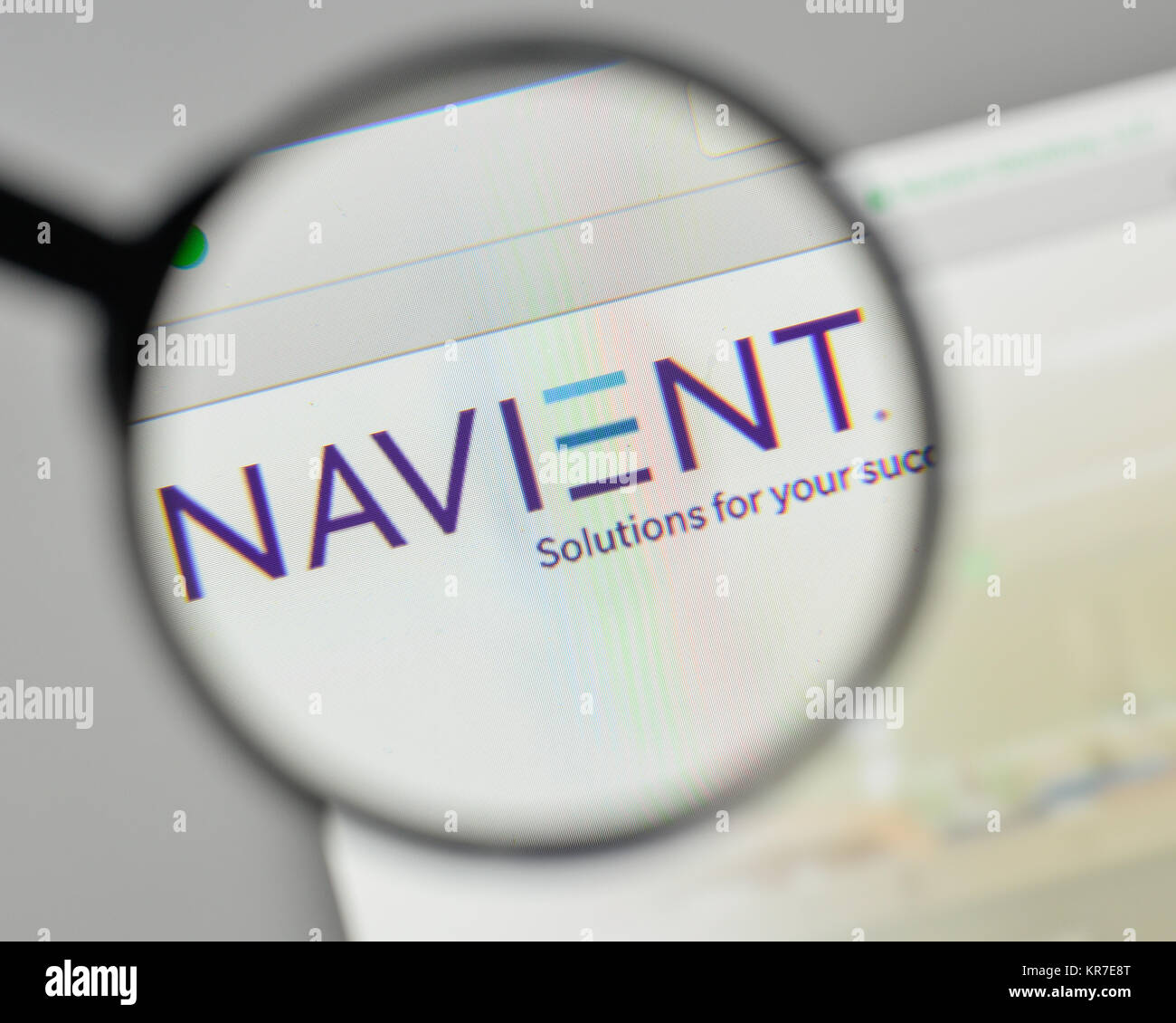 Milan, Italy - November 1, 2017: Navient logo on the website homepage ...