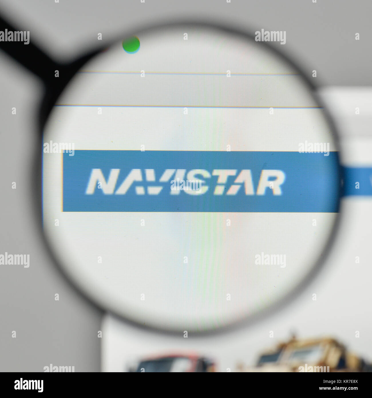 Milan, Italy - November 1, 2017: Navistar International logo on the ...