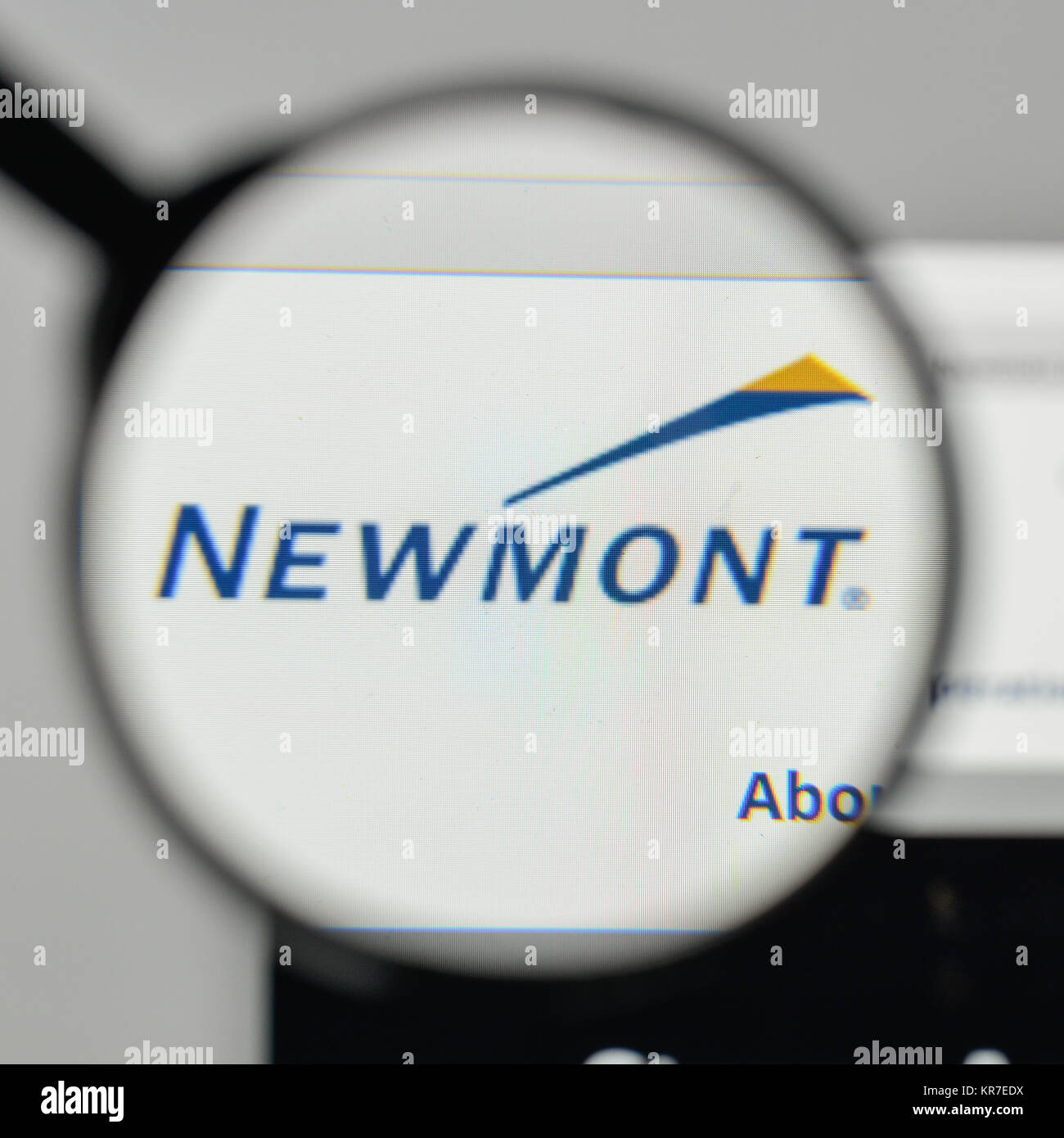 Milan, Italy - November 1, 2017: Newmont Mining logo on the website ...