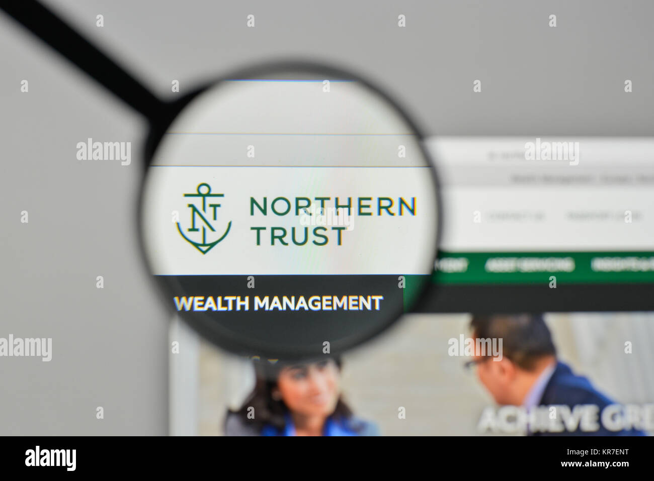 Milan, Italy - November 1, 2017: Northern Trust logo on the website ...