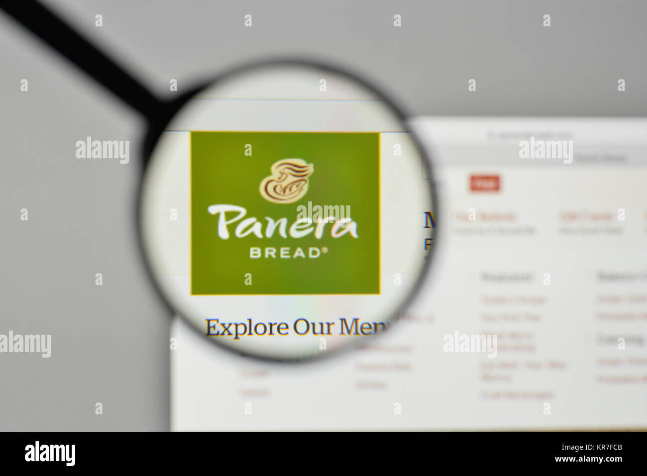 Milan, Italy - November 1, 2017: Panera Bread logo on the website ...