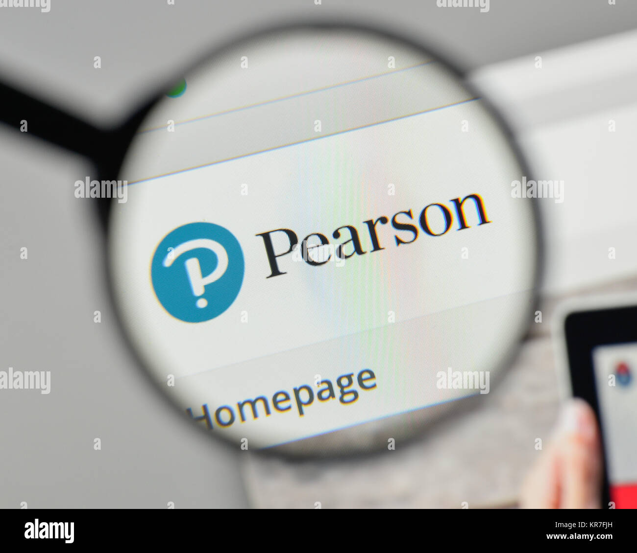 Milan, Italy - November 1, 2017: Pearson logo on the website homepage ...
