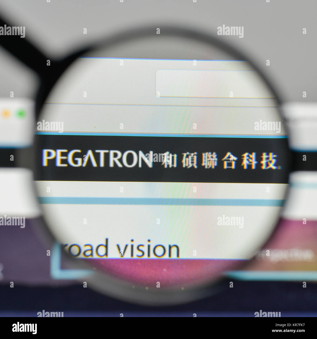 Milan, Italy - November 1, 2017: Pegatron logo on the website homepage ...