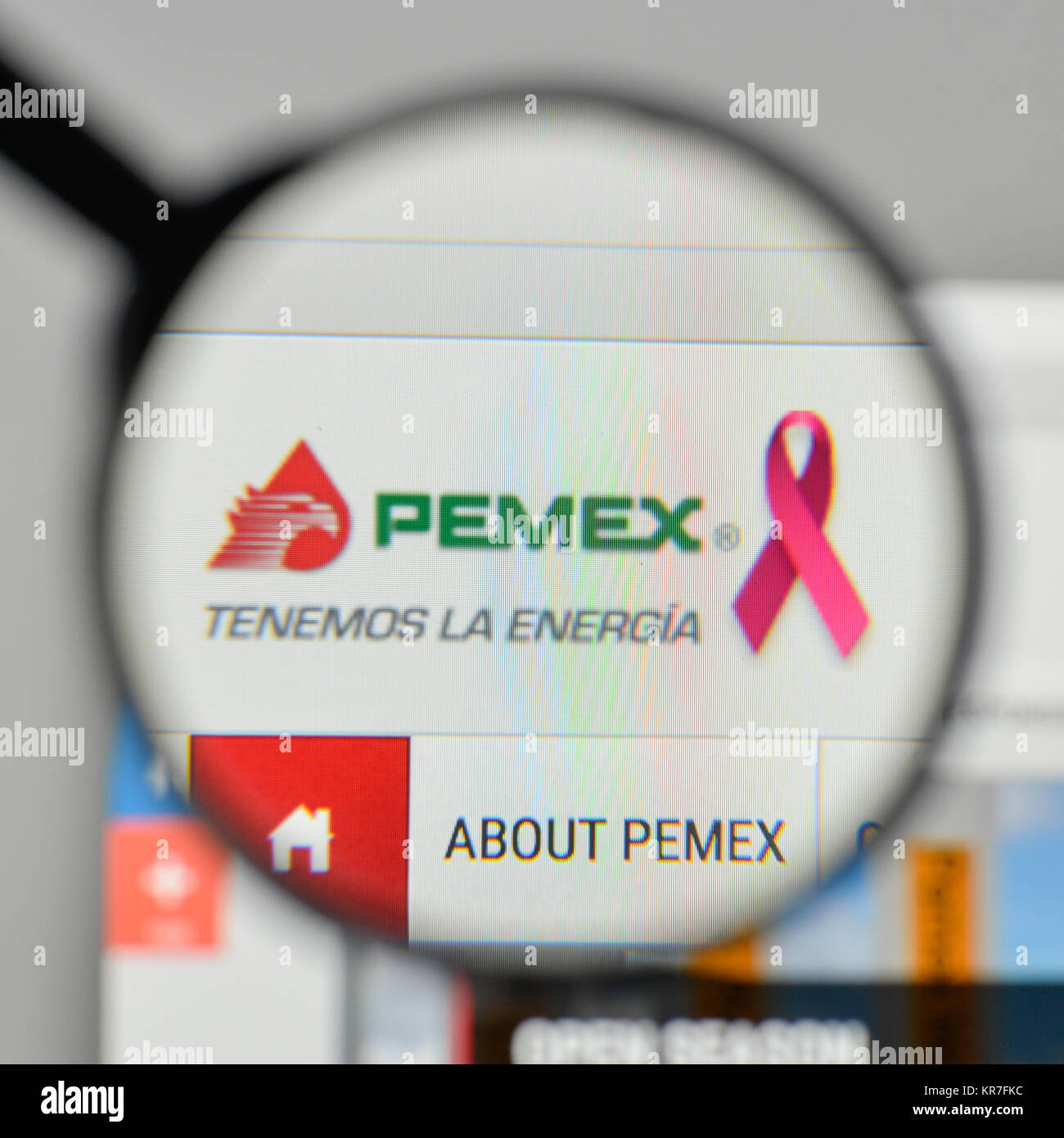 Milan, Italy - November 1, 2017: Pemex logo on the website homepage ...