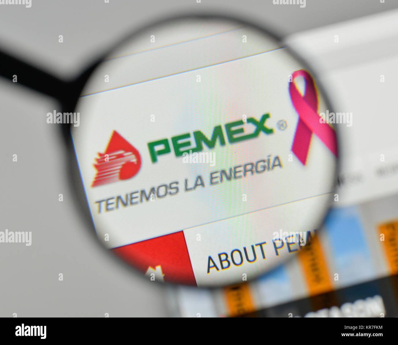 Milan, Italy - November 1, 2017: Pemex logo on the website homepage ...