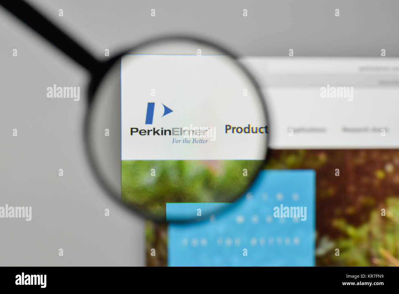 Milan, Italy - November 1, 2017: Perkin Elmer logo on the website ...