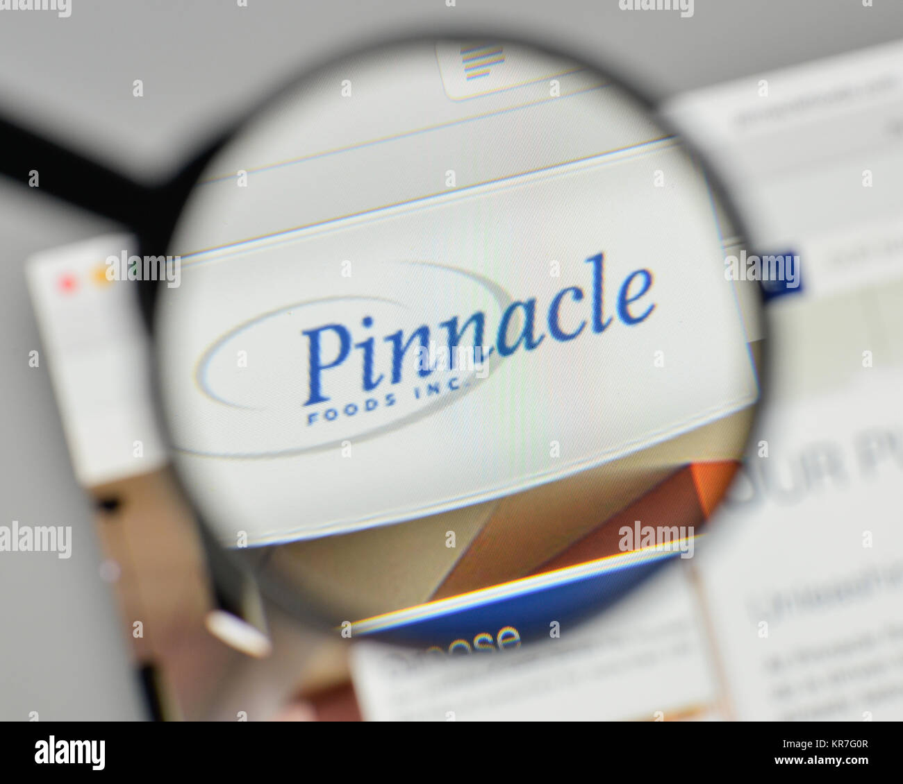 Milan, Italy - November 1, 2017: Pinnacle Foods logo on the website ...
