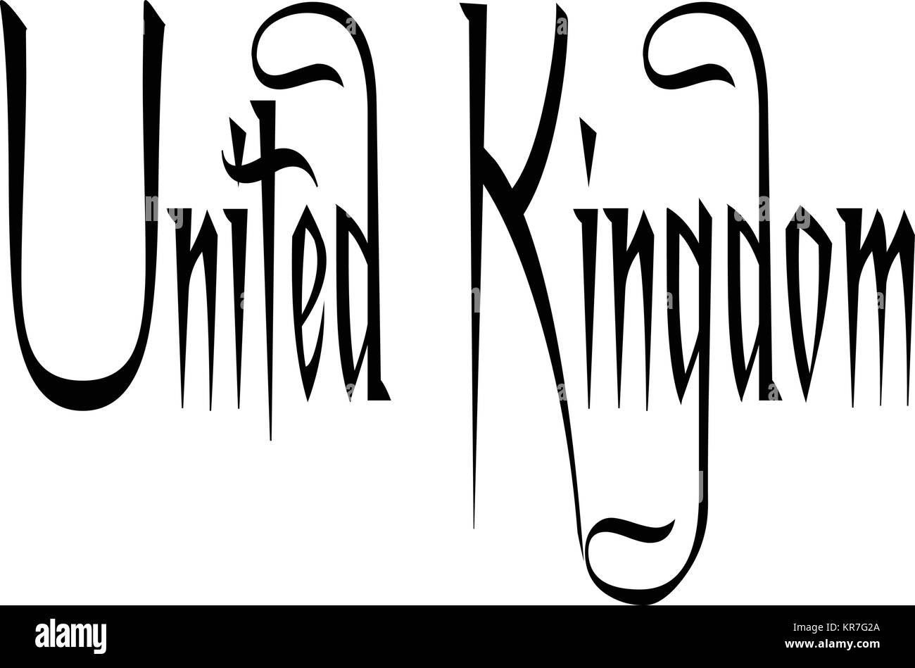 United Kingdom text sign illustration on white background Stock Vector ...