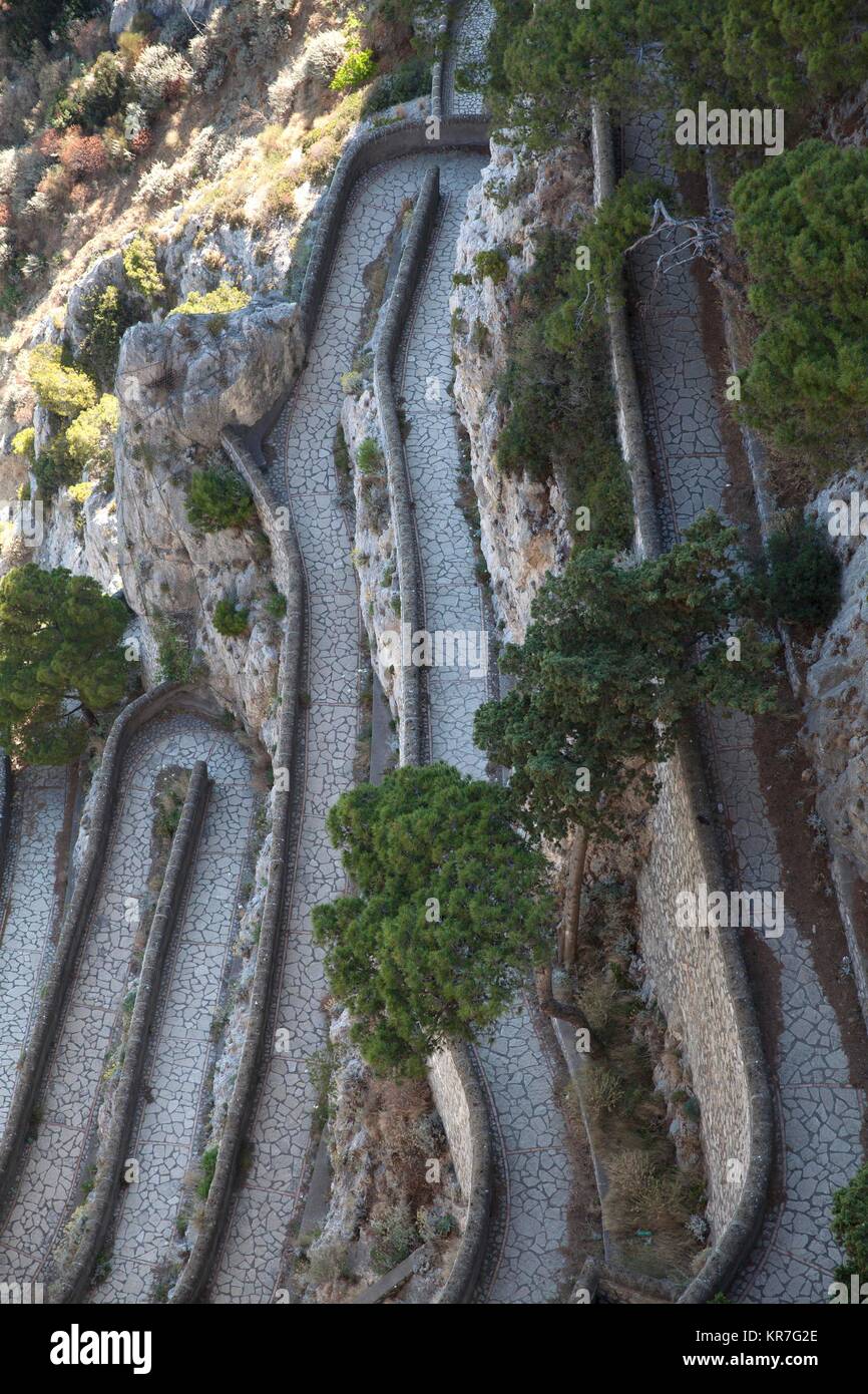 View of Via Krupp - a winding path that connects the historic center of ...