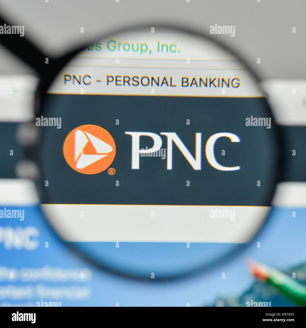 Milan, Italy - November 1, 2017: PNC Financial Services Group logo on ...