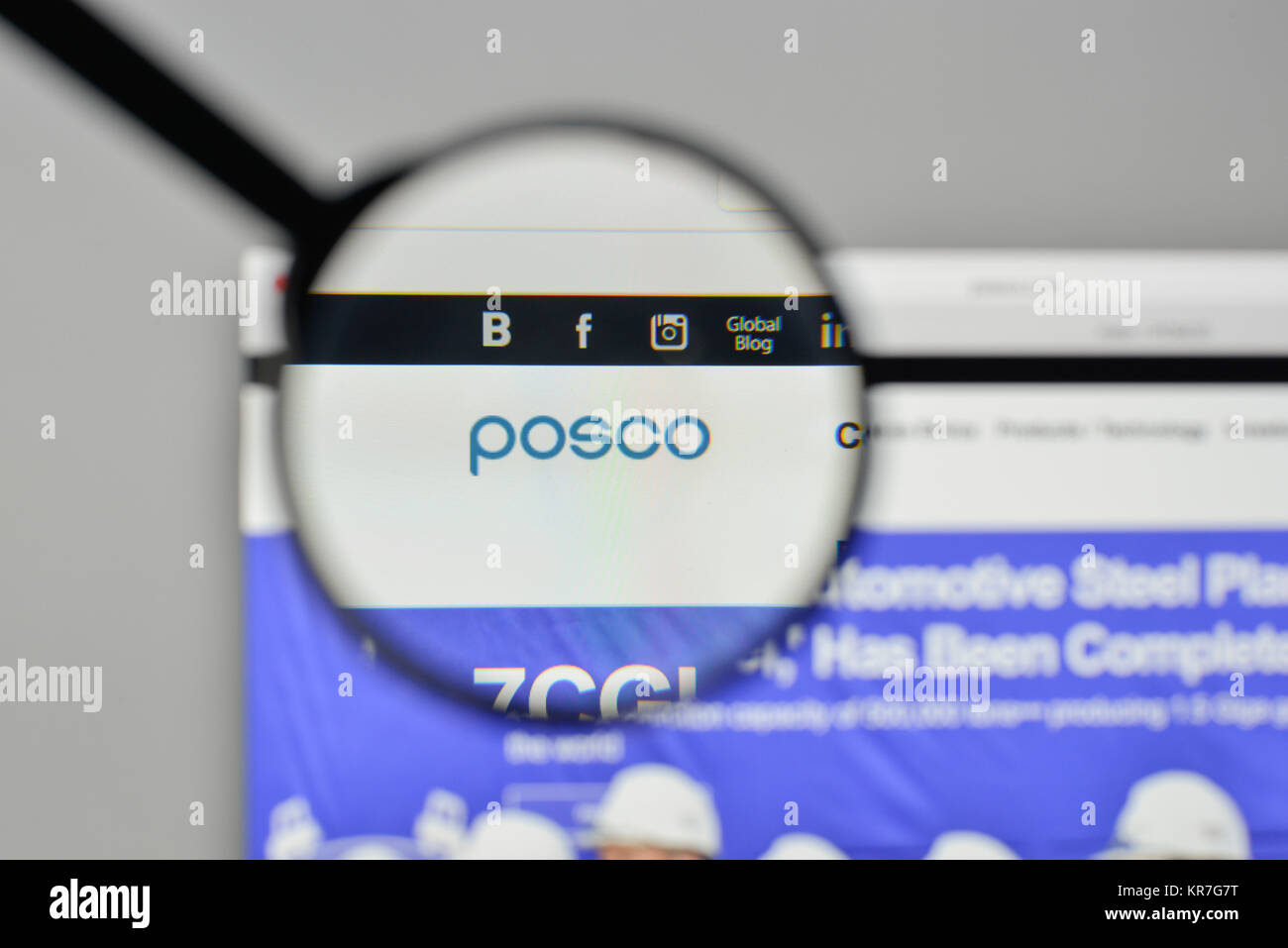 Milan, Italy - November 1, 2017: POSCO logo on the website homepage ...