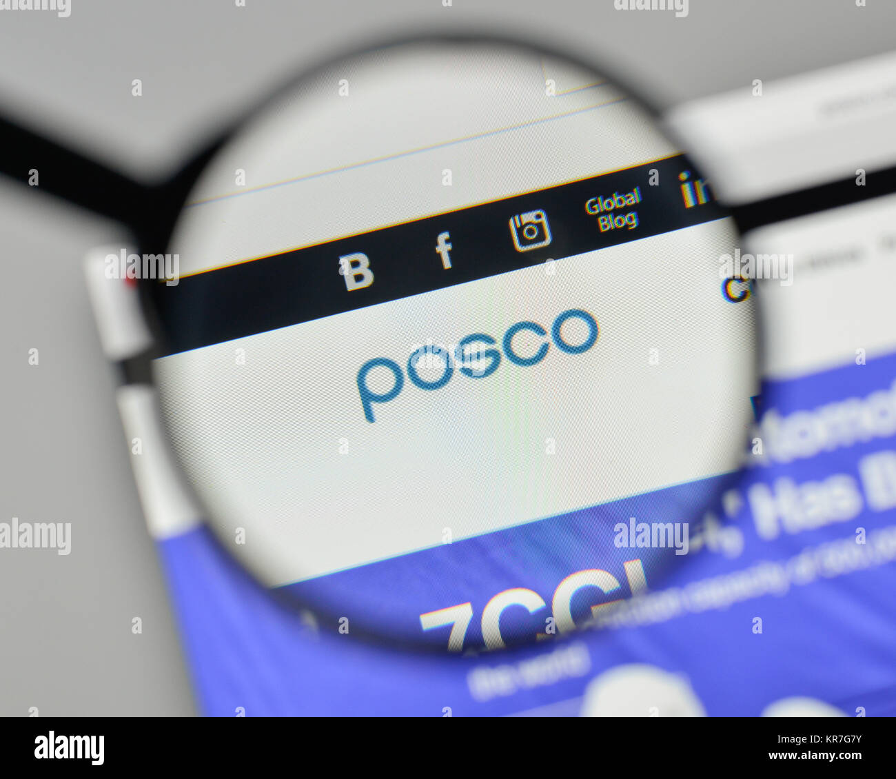 Milan, Italy - November 1, 2017: POSCO logo on the website homepage ...