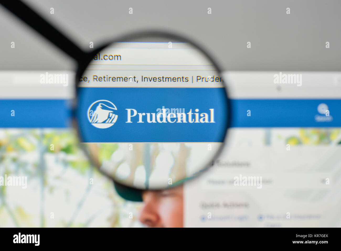 Milan, Italy - November 1, 2017: Prudential Financial logo on the ...