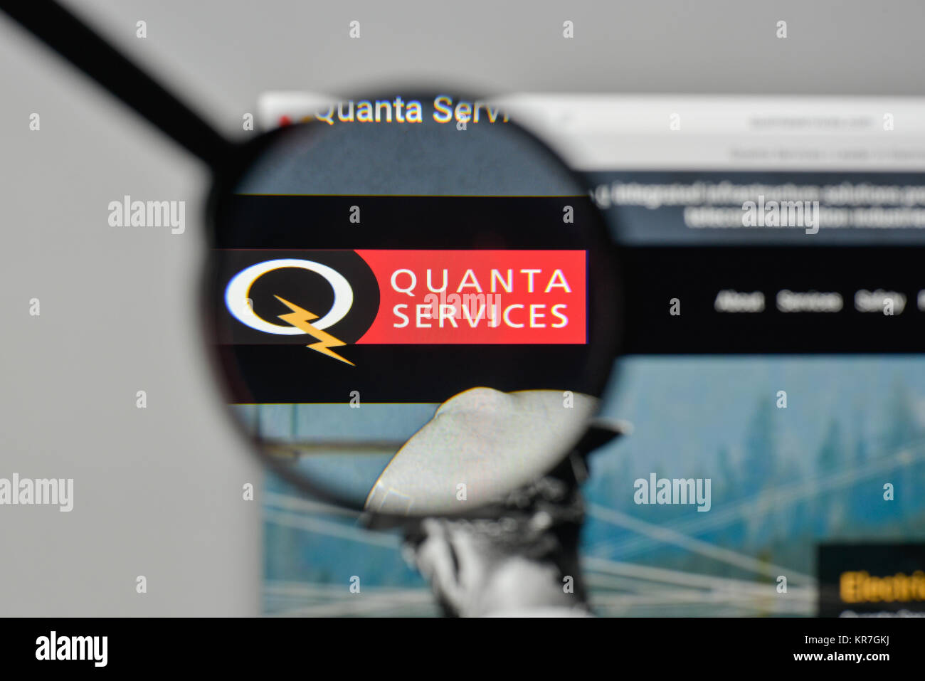 Milan, Italy - November 1, 2017: Quanta Services logo on the website ...