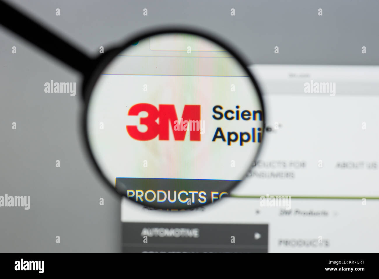 Milan, Italy - August 10, 2017: 3M website homepage. Is an American ...