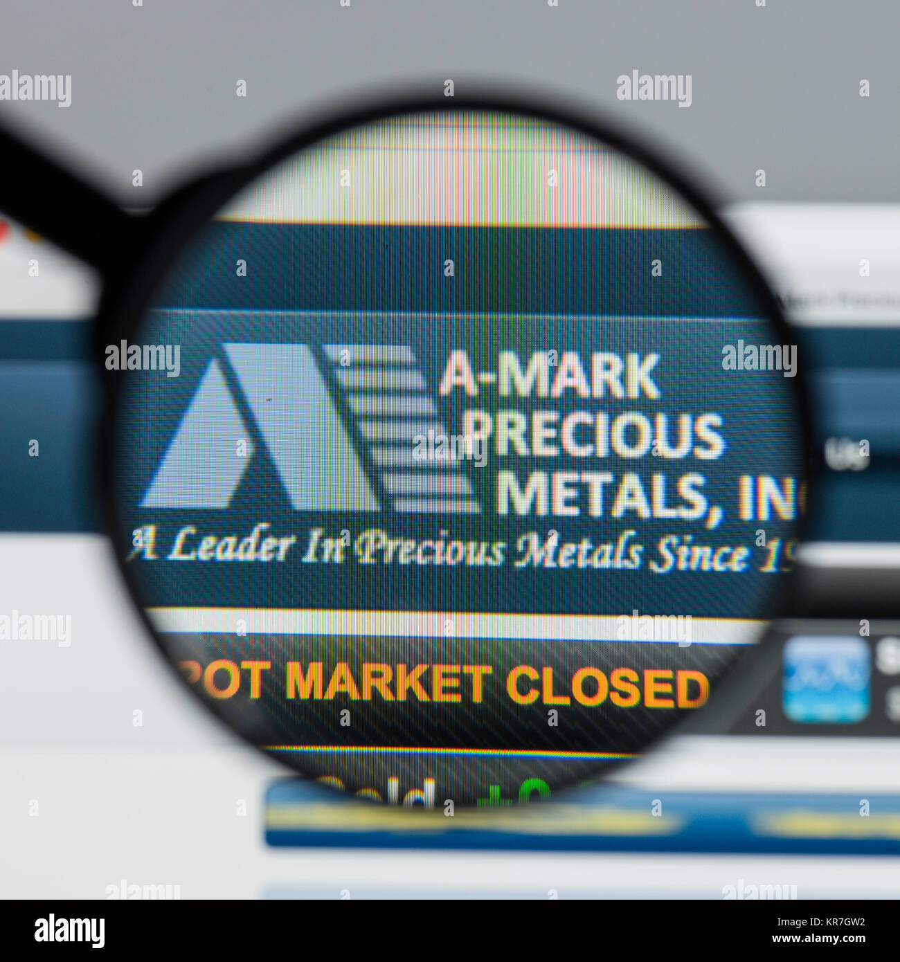 Milan, Italy - August 10, 2017: A-Mark Precious Metals website homepage ...