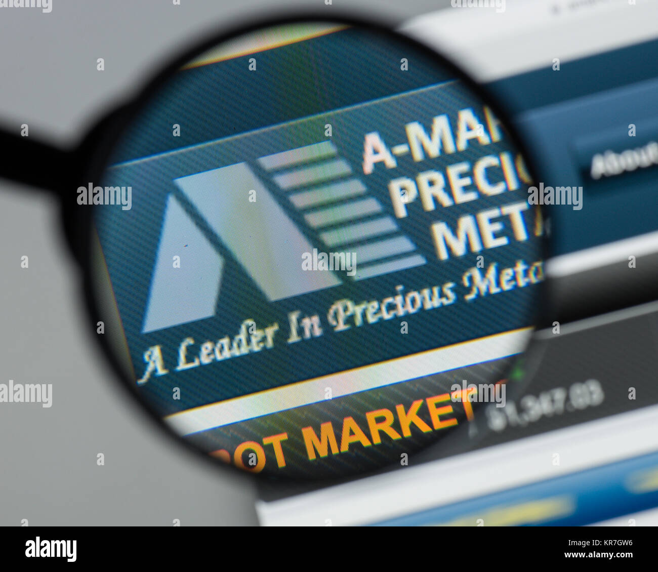 Milan, Italy - August 10, 2017: A-Mark Precious Metals website homepage ...
