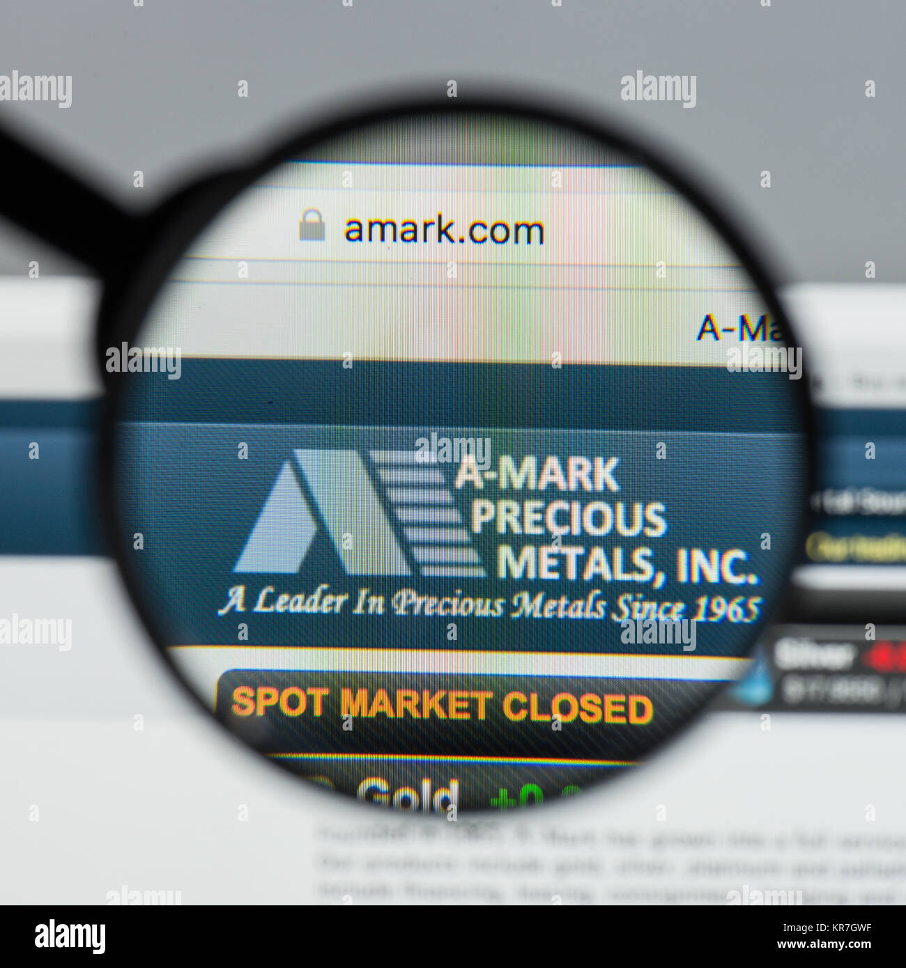 Milan, Italy - August 10, 2017: A-Mark Precious Metals website homepage ...