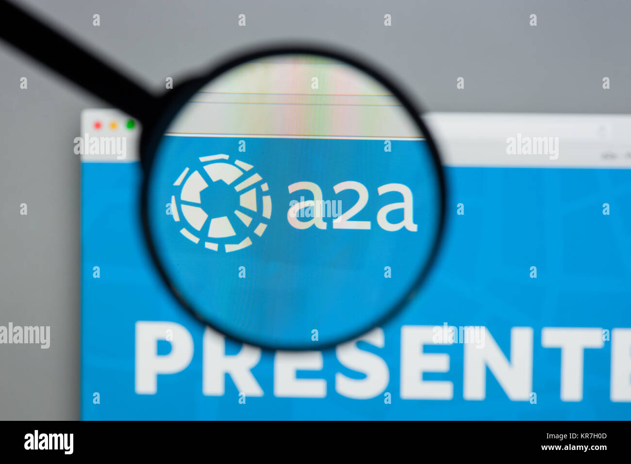 Milan, Italy - August 10, 2017: A2A website homepage. It . A2A logo ...