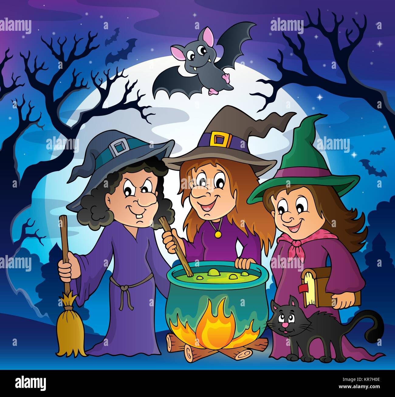 Three witches theme image 3 Stock Photo - Alamy