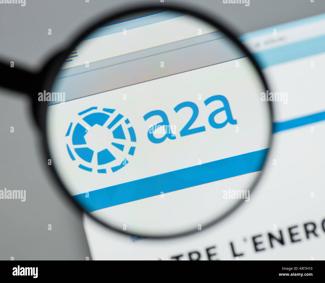 Milan, Italy - August 10, 2017: A2A website homepage. It . A2A logo ...