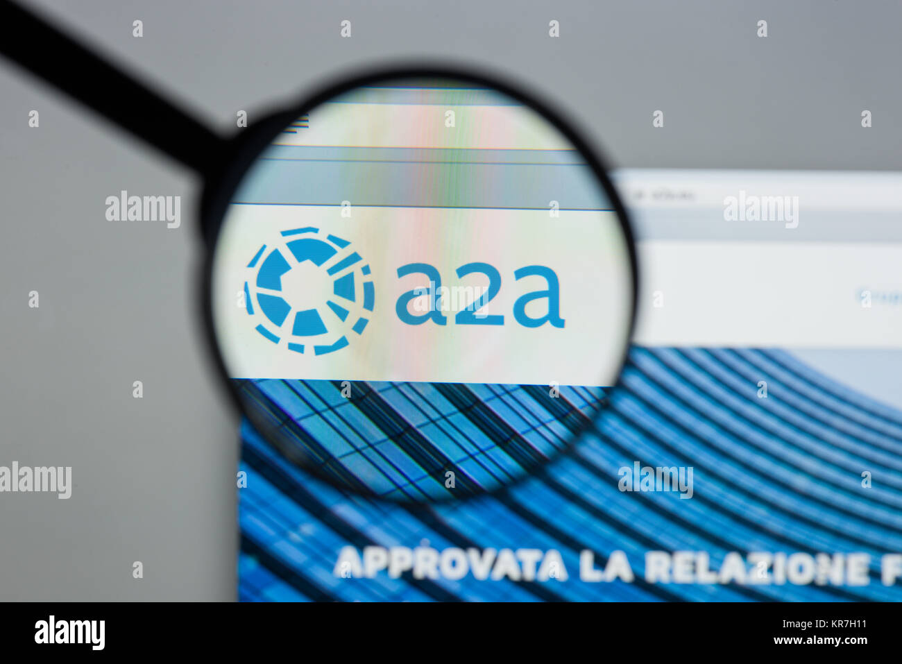 Milan, Italy - August 10, 2017: A2A website homepage. It . A2A logo ...
