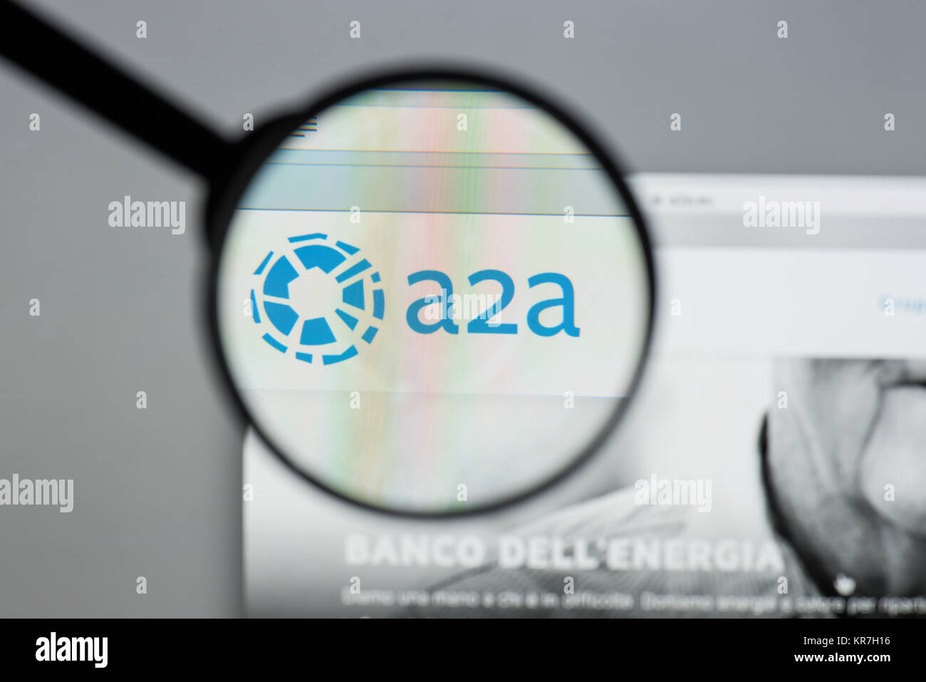 Milan, Italy - August 10, 2017: A2A website homepage. It . A2A logo ...