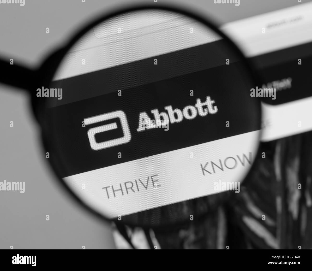 Milan, Italy - August 10, 2017: Abbott website homepage. It is an ...