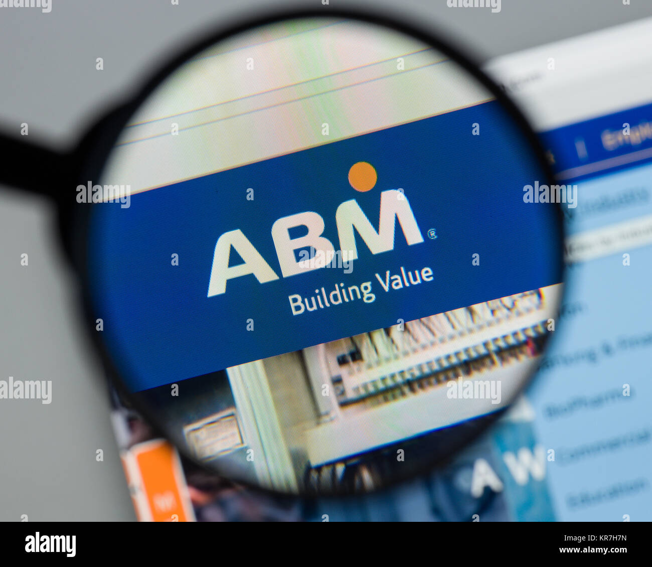 Milan, Italy - August 10, 2017: ABM Industries website homepage. It is ...