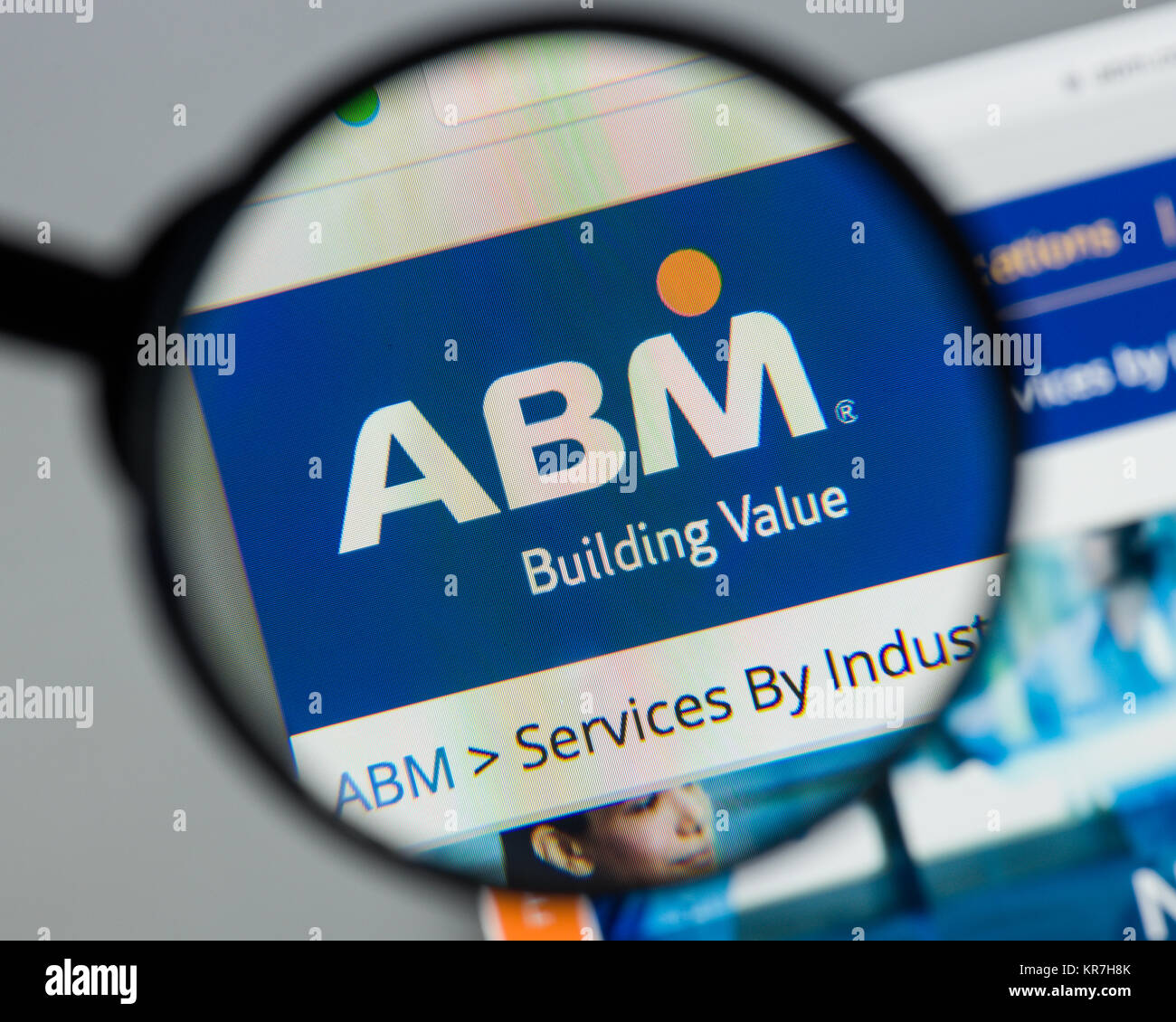 Milan, Italy - August 10, 2017: ABM Industries website homepage. It is ...