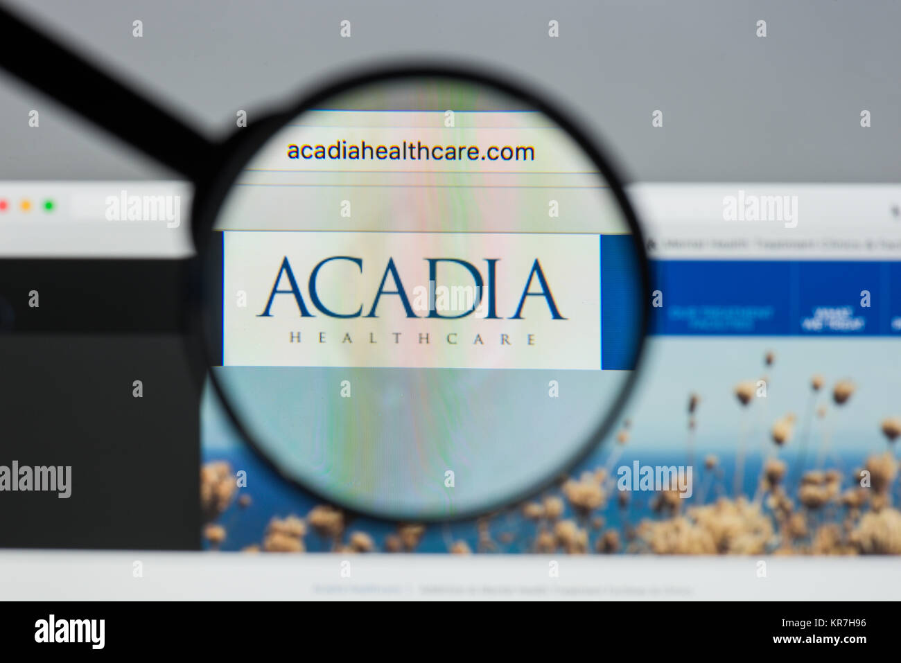 Milan, Italy - August 10, 2017: Acadia Healthcare website homepage. It ...