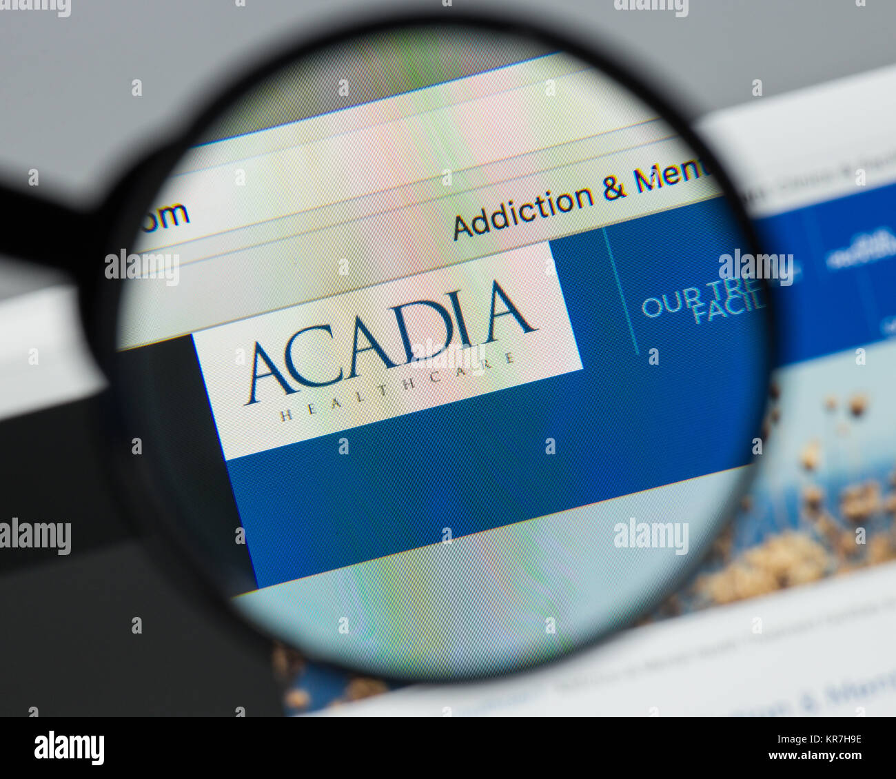 Milan, Italy - August 10, 2017: Acadia Healthcare website homepage. It ...