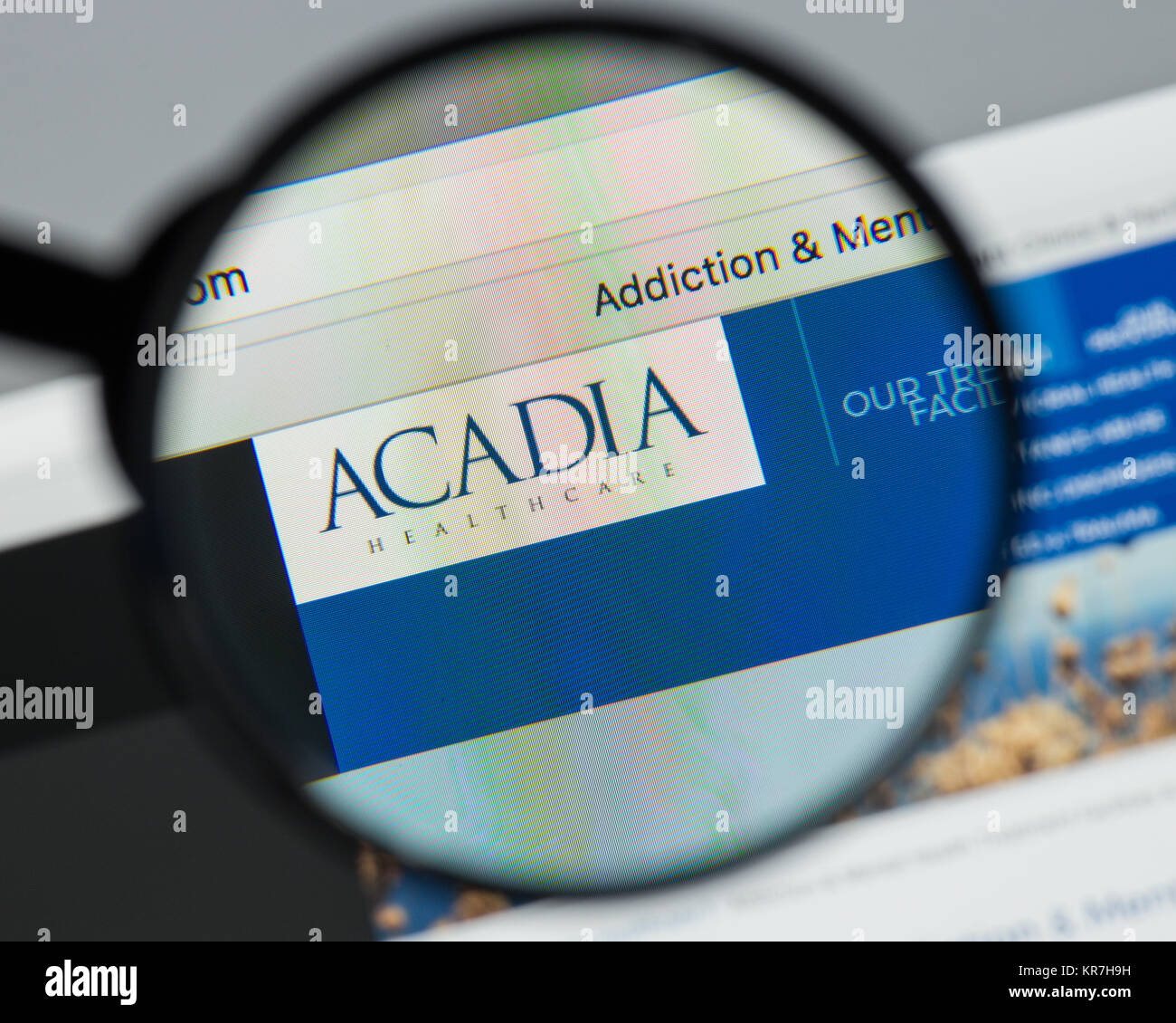 Milan, Italy - August 10, 2017: Acadia Healthcare website homepage. It ...