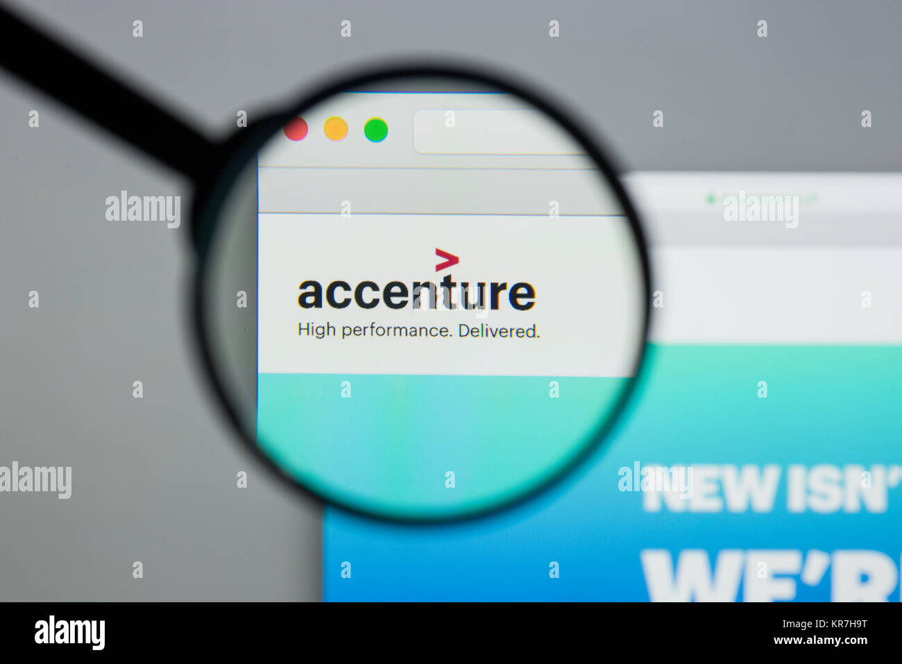 Milan, Italy - August 10, 2017: Accenture website homepage. It is a ...