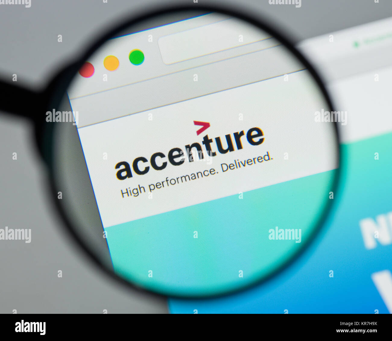 Milan, Italy - August 10, 2017: Accenture website homepage. It is a ...